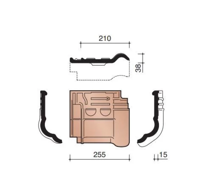 KORAMIC STORMPAN 993 8200 KNIKPAN RUSTIEK 872