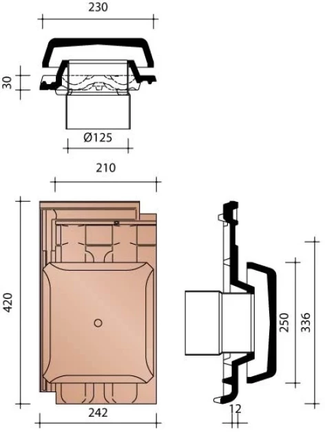 KORAMIC STANDARD 8728 KIT KOKERPAN ø125MM NATUURROOD 600