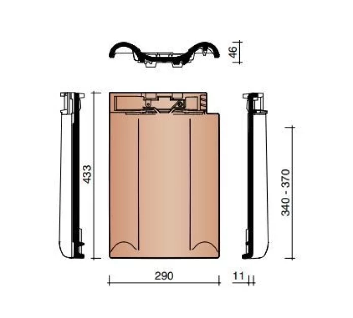 KORAMIC TRADIVA 8050 PAN MET DUBBELE WEL NATUURROOD+