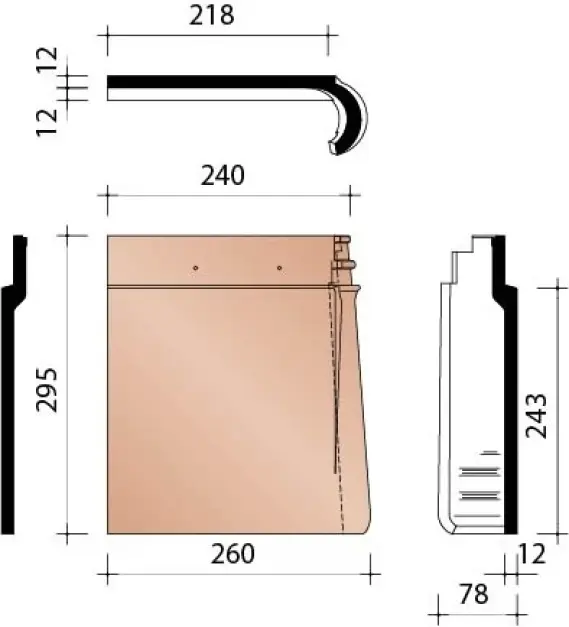 KORAMIC STORMPAN 44 EN 993 7061 LINKER GEVELPLAAT VOOR SARKING ...