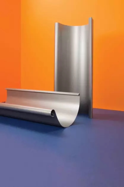 NEDZINK KOPEREN HALFRONDE DAKGOOT TYPE 285 ONTV 350 0,7MM MET SLAB 87MM