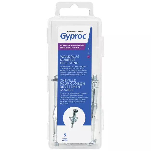 GYPROC WANDPLUG DUBBELE BEPLATING 65X8MM 5ST/DOOS