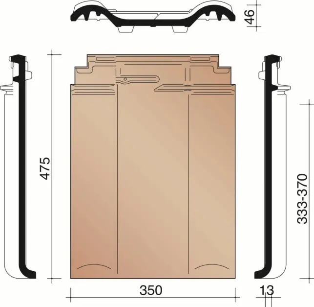 KORAMIC ALEGRA 10 TE 8050 PAN MET DUBBELE WEL ZWART GEGLAZUURD