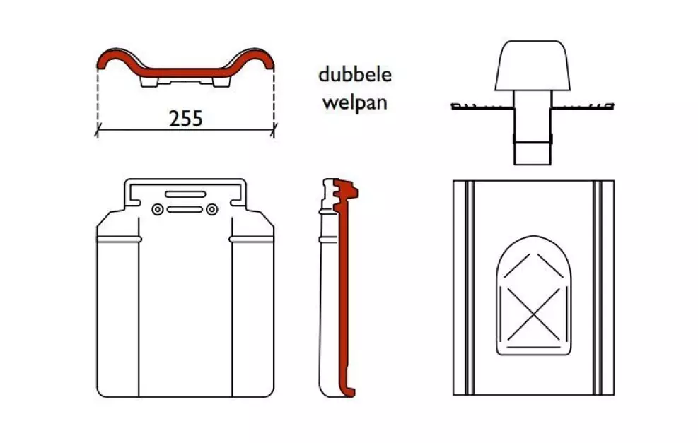 MONIER POSTEL 20 DUBBELE WELPAN NATUURROOD
