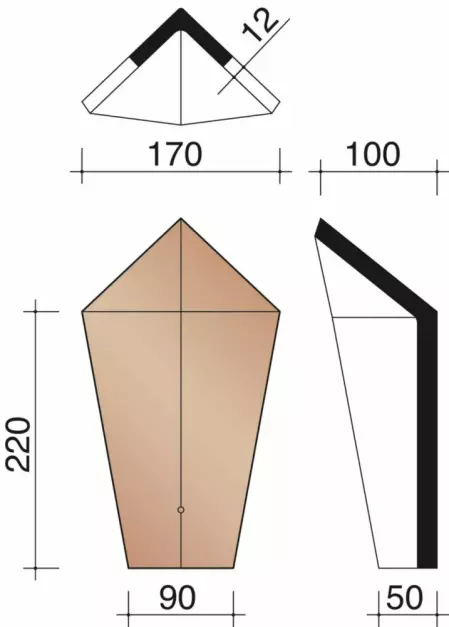 KORAMIC TEGELPAN RUSTICA 3710 KLEINE HOEKIGE BEGINNOORDBOOM OMBRA 795